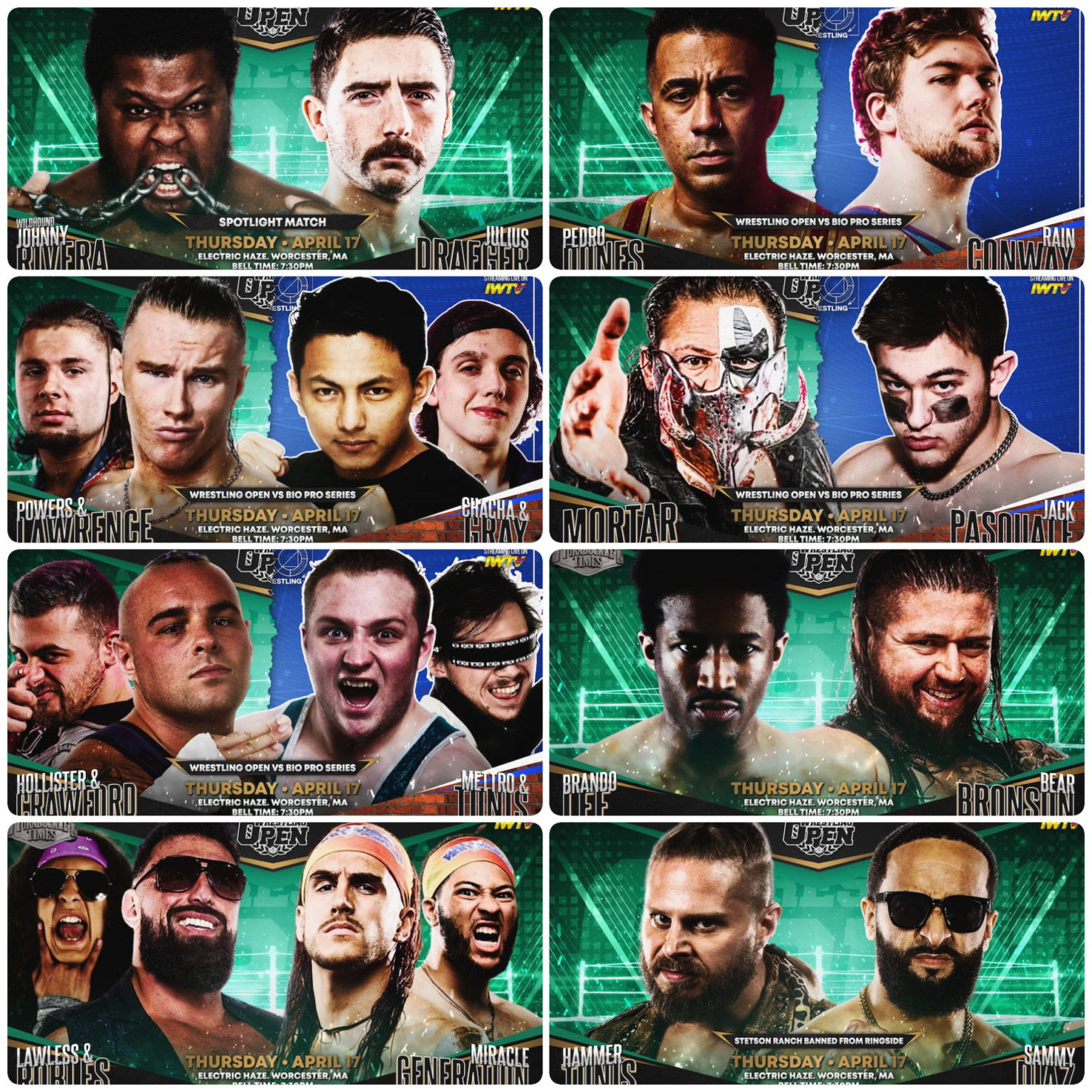 Card for Wrestling Open vs. Bio Pro Tonight - Turnbuckle Times